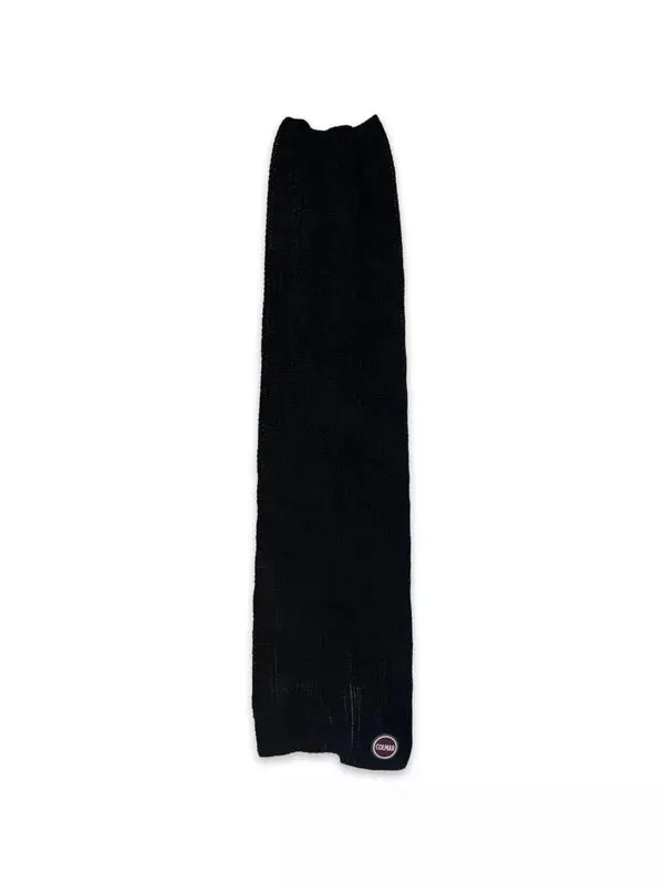 COLMAR Ribbed-knit Logo-patch Scarf - Black
