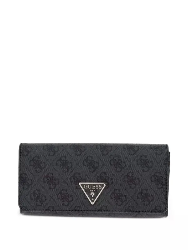 Guess Logo-print Plaque Wallet - Black