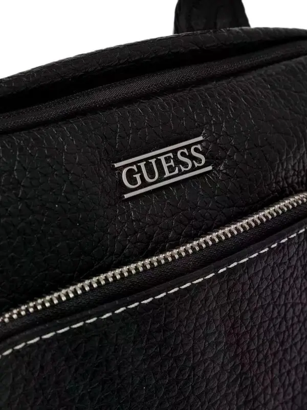Guess Boston Logo-plaque Pebbled-effect Shoulder Bag