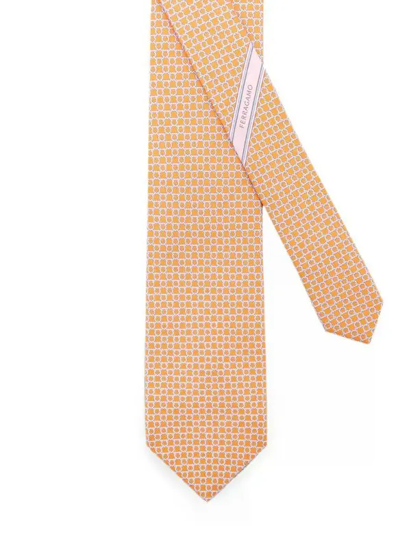 FERRAGAMO Geometric-print Silk Tie