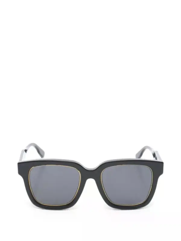 Gucci Logo-arm Square-frame Sunglasses - Black