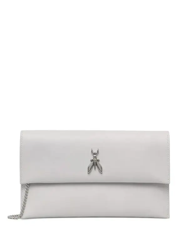 Patrizia Pepe Fly Plaque Chain Strap Clutch Bag - Grey