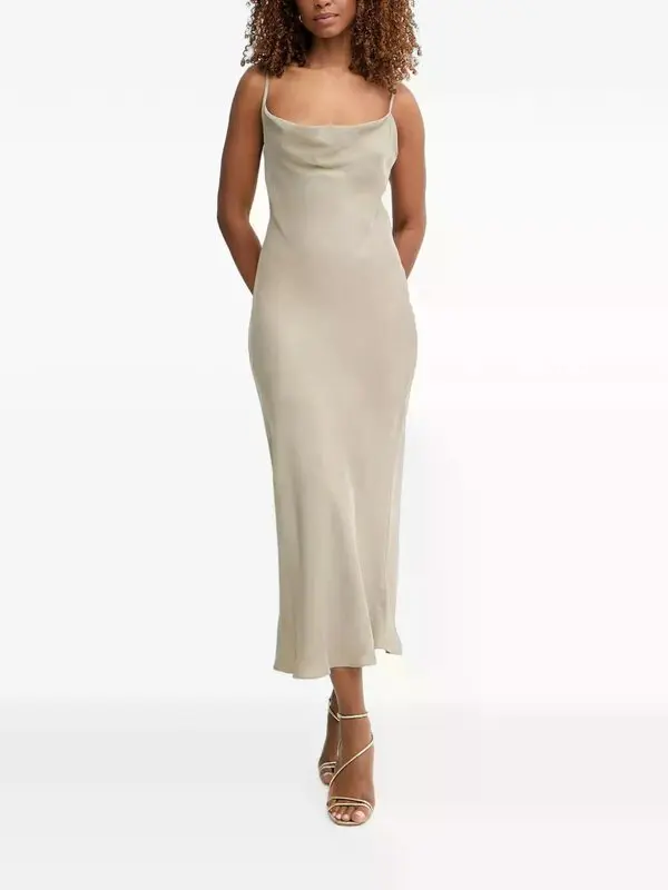 Guess Satin-finish Midi Dress - Neutrals