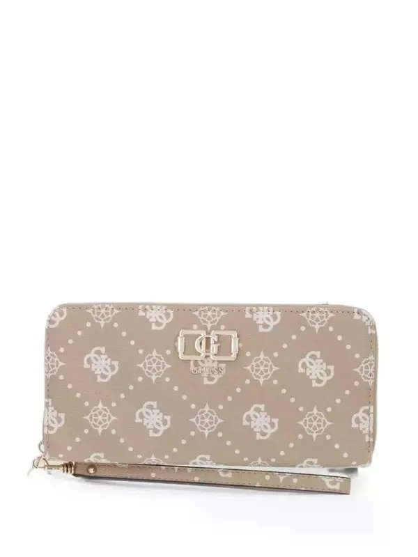 Guess Emelie Monogram-print Logo-plaque Wallet - Neutrals