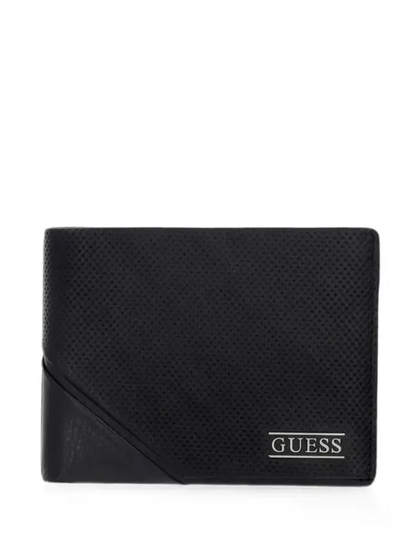 Guess Boston Perforated Leather Wallet - Black