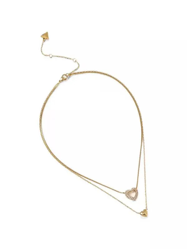 Guess Layered Heart-pendant Necklace - Gold