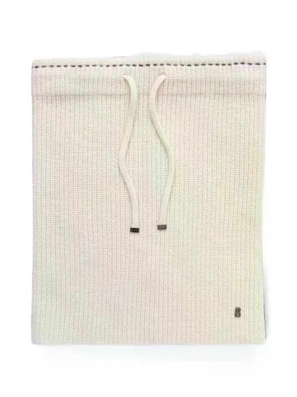 Bogner Ribbed-knit Drawstring Snood - Neutrals