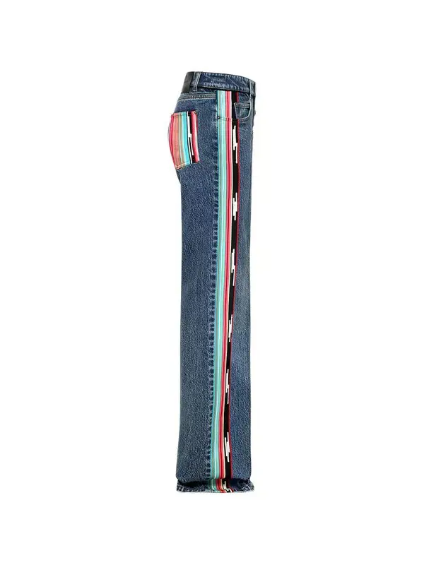 Hellessy Omar Striped-trim Straight-leg Jeans - Blue
