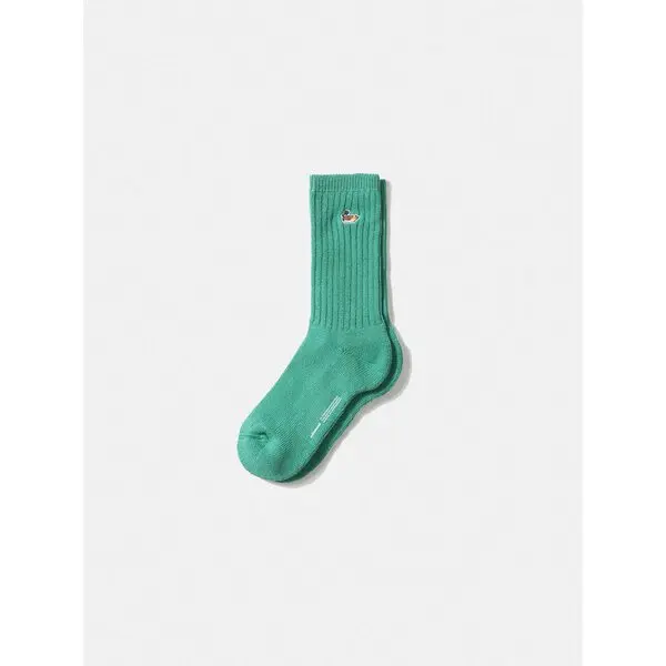 EDMMOND STUDIOS Duck Logo Ribbed Crew Socks - Plain Mint
