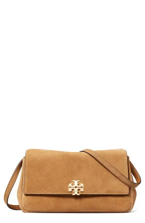 Tory Burch Charlie Suede Wallet On A Chain - Toffee