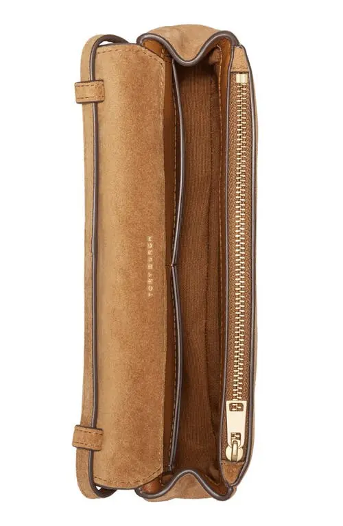 Tory Burch Charlie Suede Wallet On A Chain