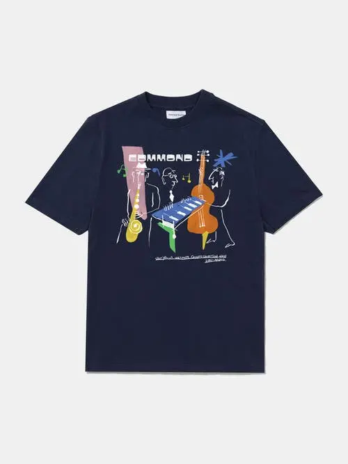 EDMMOND STUDIOS Cassette Print T-shirt - Plain Navy