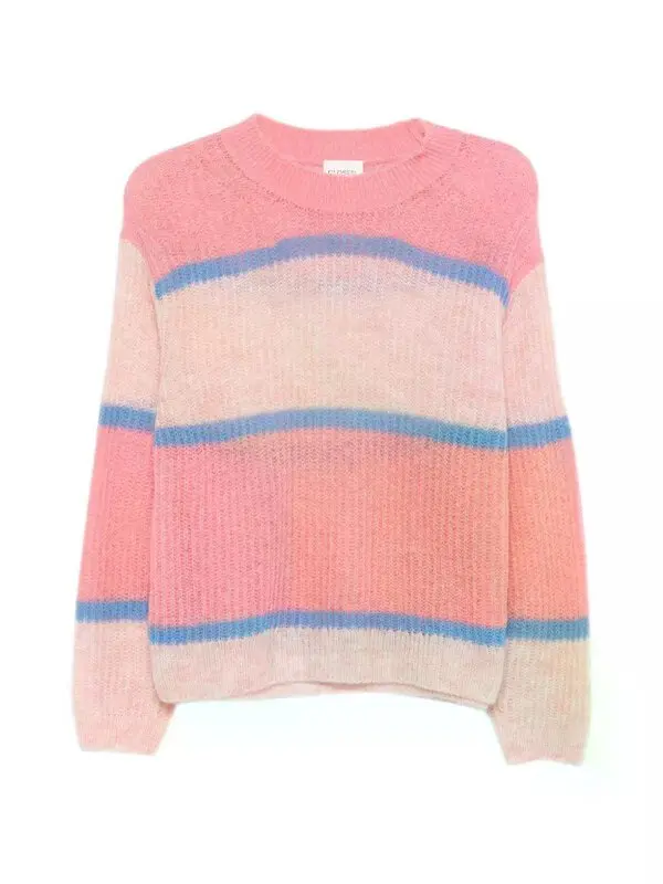 Closed Striped Mohair Blend Sweater - Pink