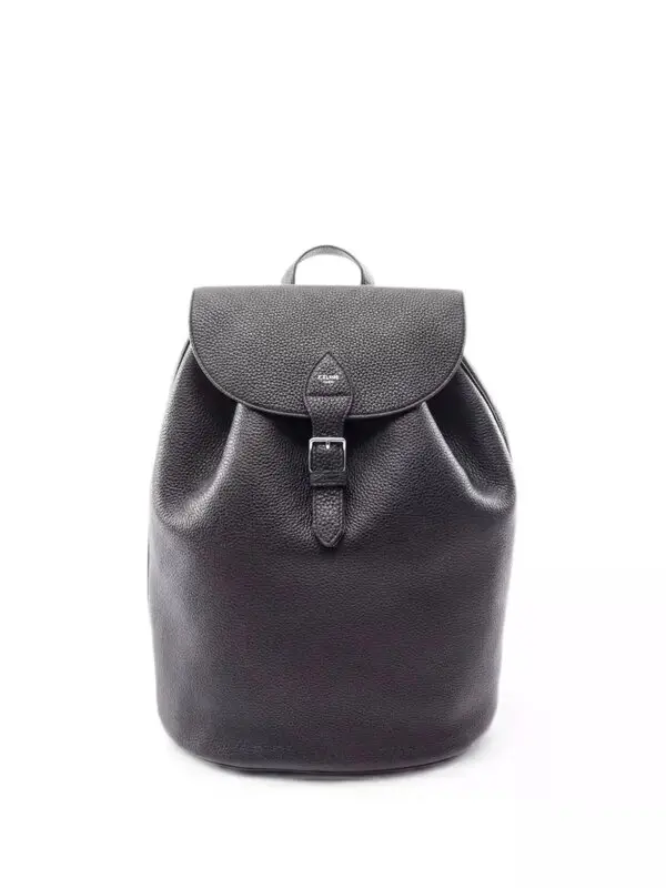 Celine 2020s Large Folco Leather Backpack - Black