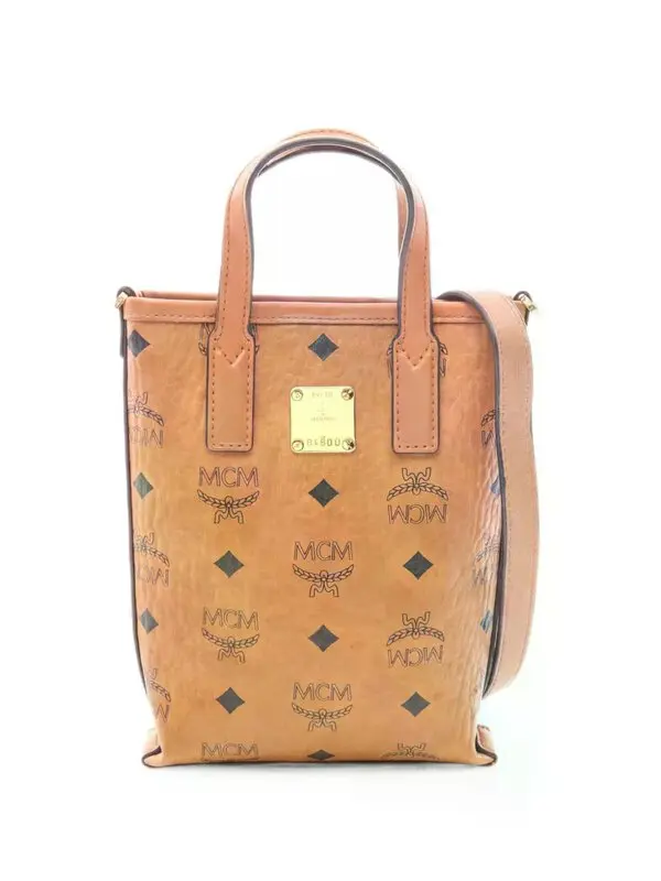 Mcm 2000s Monogram Leather Tote Bag - Neutrals