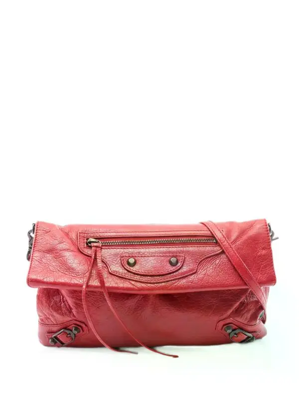 Balenciaga 2000s Envelope Leather Shoulder Bag - Red
