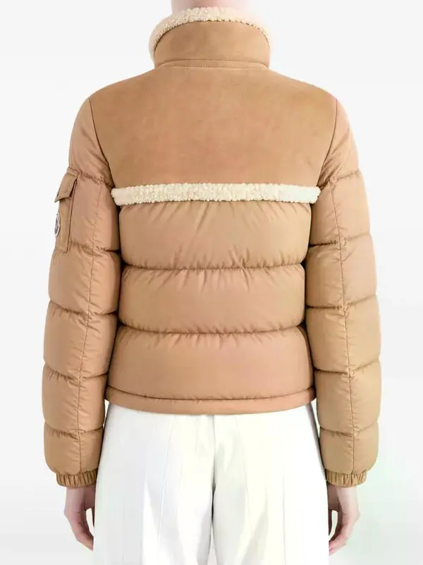 Moncler Aurore Shearling-trim Panelled Jacket - Neutrals