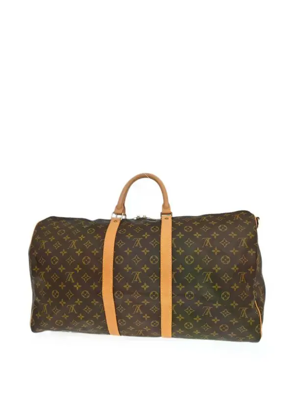 LOUIS VUITTON 2001 Keepall Bandoulière 55 Monogram Holdall Bag - Brown