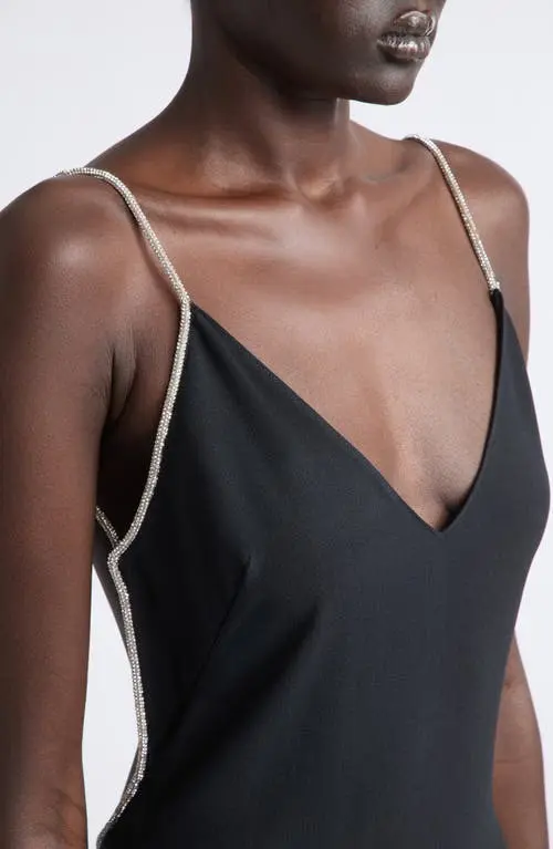 TOM FORD Crystal Chain Strap Open Back Satin Gown