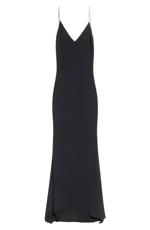 TOM FORD Crystal Chain Strap Open Back Satin Gown