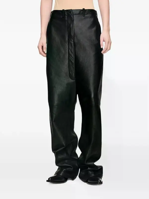 MAISON MARGIELA Paneled Leather Trousers - Black
