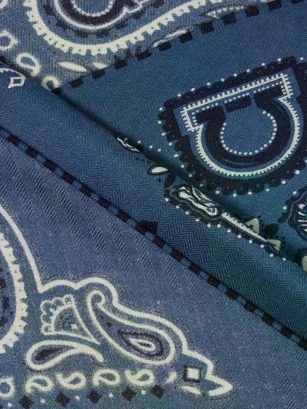 FERRAGAMO Arabesque Print Triangle Scarf