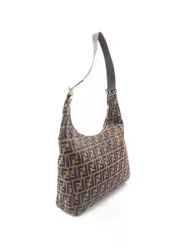Fendi 2010s Zucca Leather One Shoulder Bag