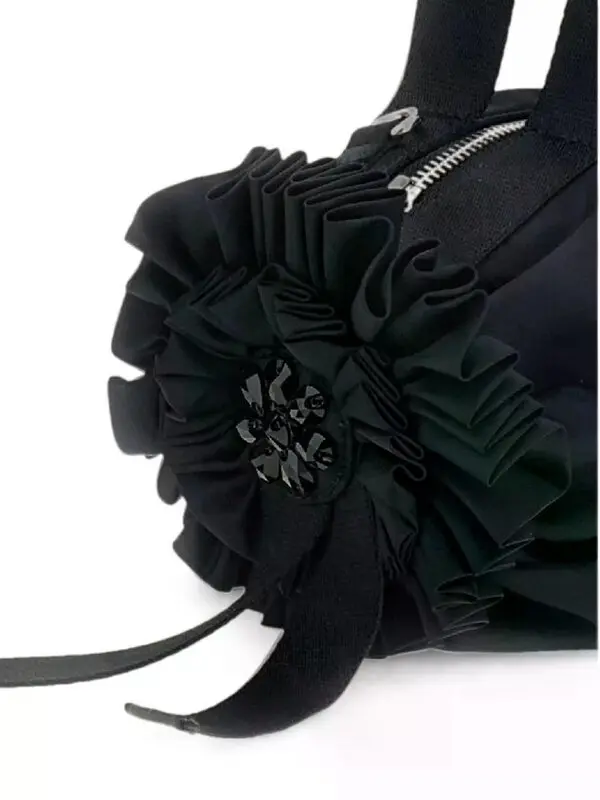 Simone Rocha Beaded-rosette Ribbon-detail Clutch Bag