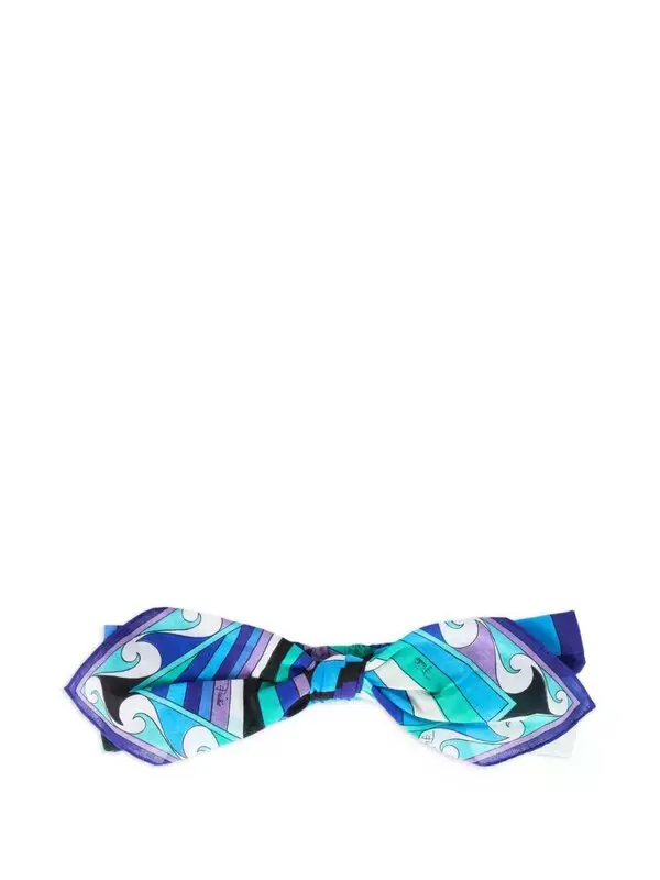 Emilio Pucci Iridescent Geometric Print Knotted Headband - Blue