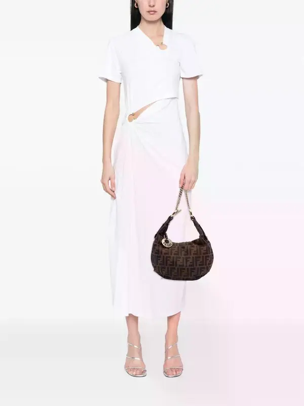 Fendi 2000-2010 Zucca Canvas Chef Chain Hobo Bag - Brown
