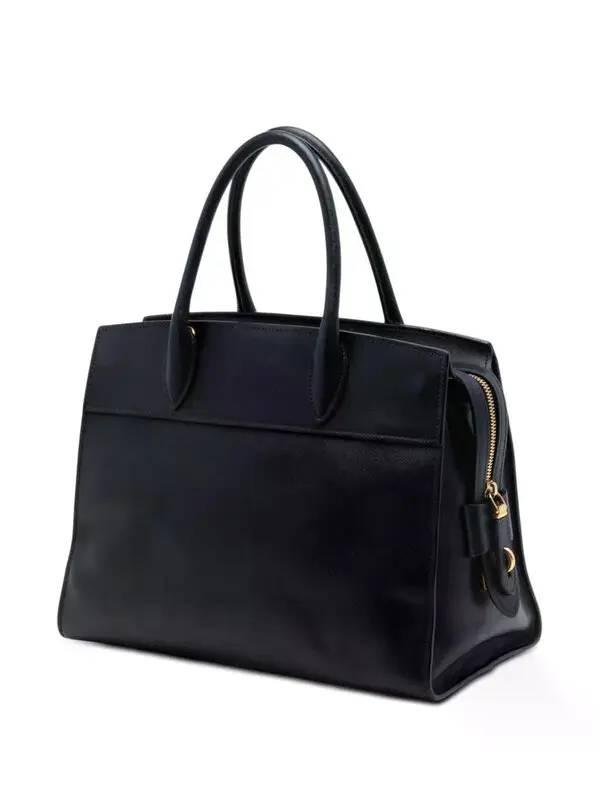 Prada Saffiano And Calf Leather Esplanade Satchel - Black