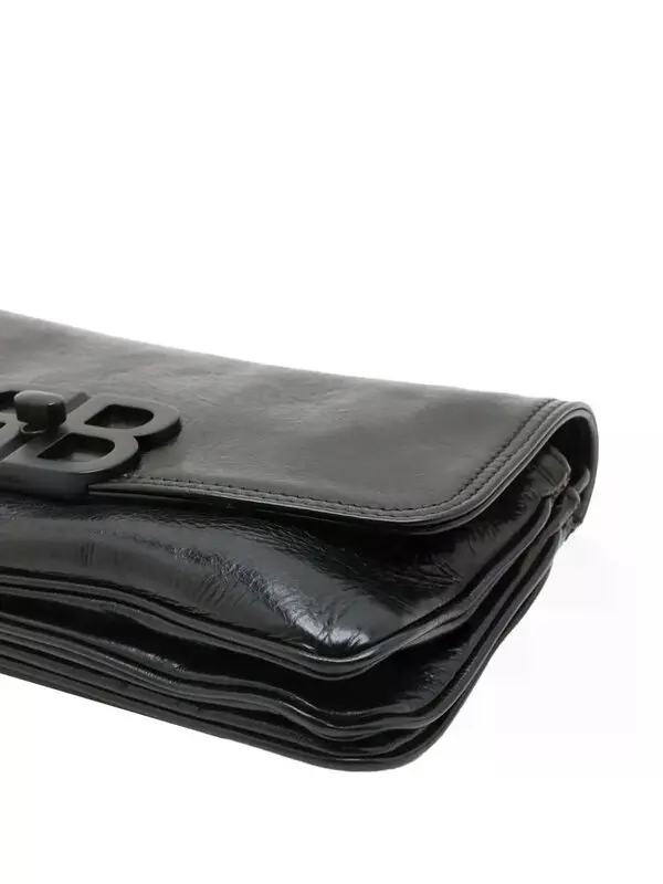 Balenciaga 20th Century Small Leather Bb Soft Flap Satchel - Black