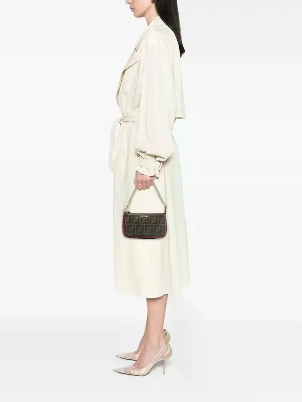Fendi Zucca Spalmati Chain Pochette Shoulder Bag