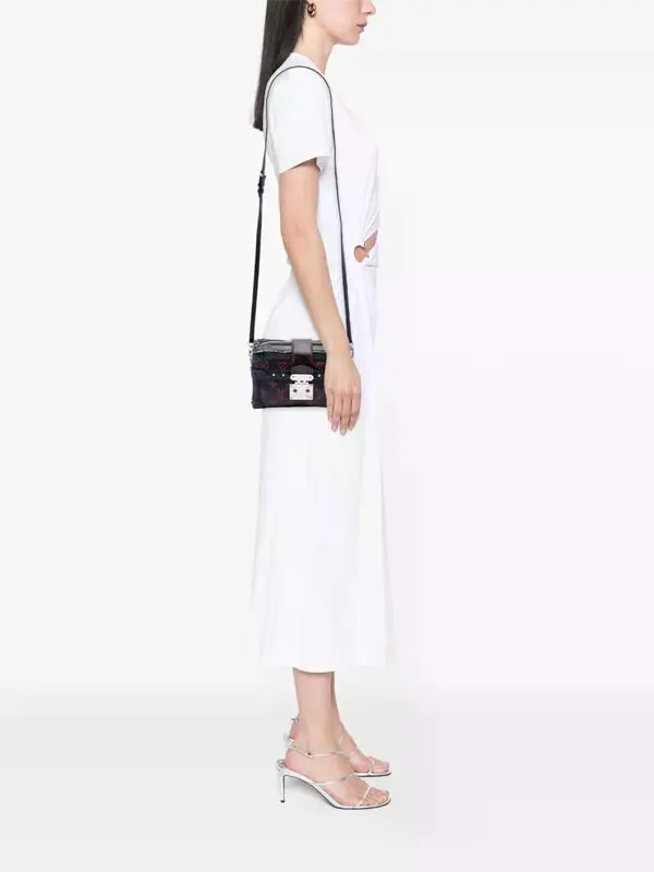 LOUIS VUITTON 2015 Limited Edition Monogram Infrarouge Petite Malle Soft Mm Crossbody Bag - Black
