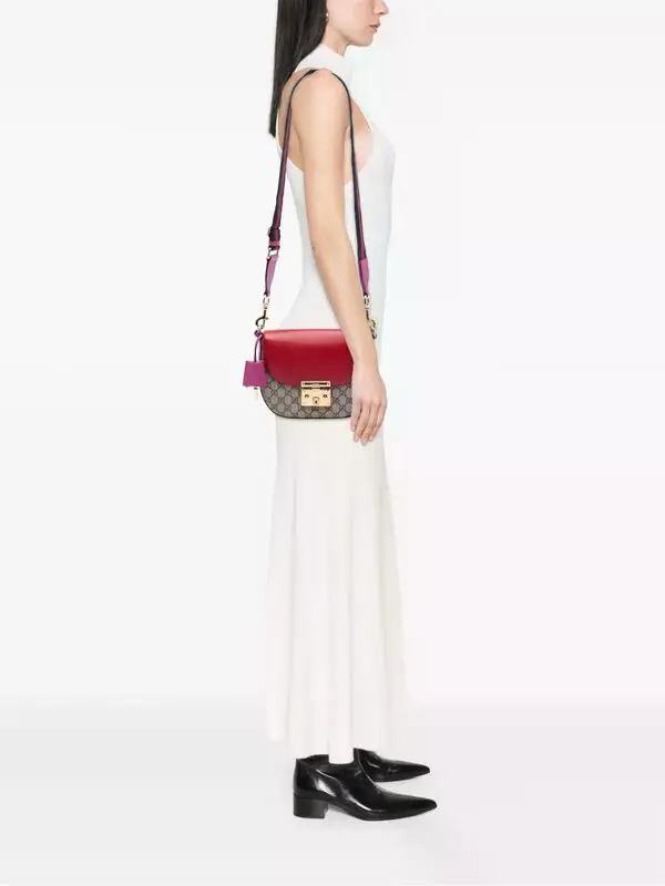 Gucci 2016-2026 Gg Supreme Web Padlock Crossbody Bag