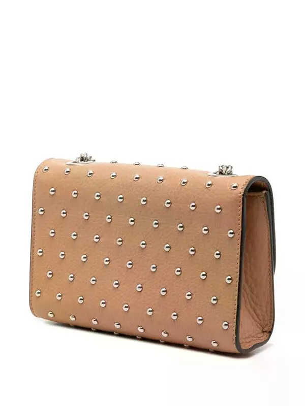 Gucci Small Calfskin Studded Miss Bamboo Crossbody Bag - Neutrals