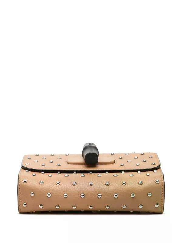 Gucci Small Calfskin Studded Miss Bamboo Crossbody Bag - Neutrals