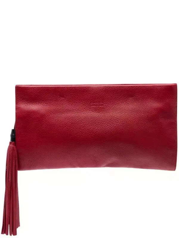 Gucci 2016-2026 Leather Bamboo Tassel Clutch Bag - Red