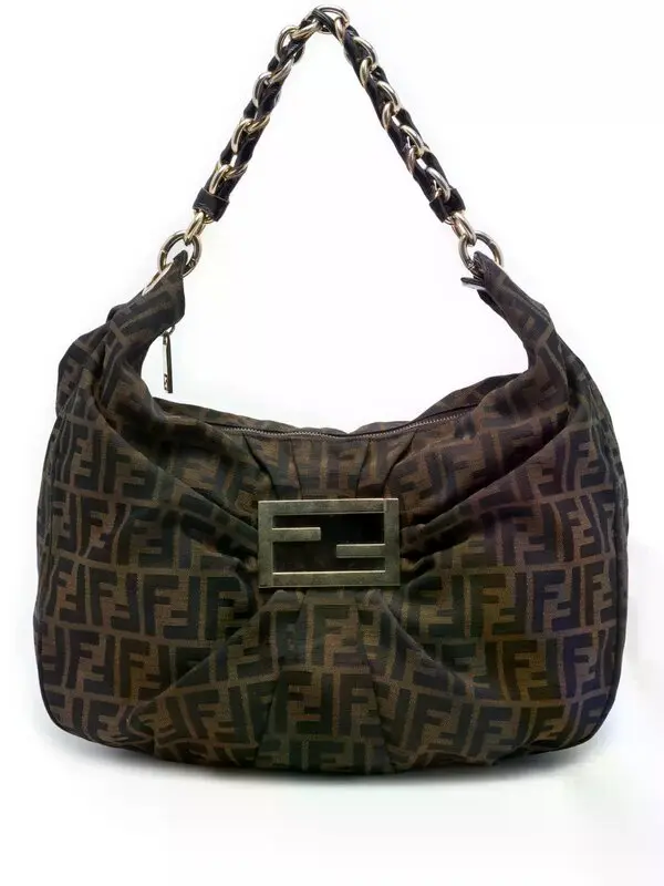 Fendi 2000-2010 Zucca Canvas Mia Hobo Bag - Brown