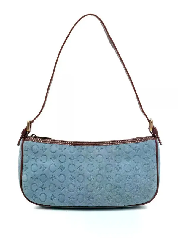 Celine 2000 C Macadam Suede Shoulder Bag