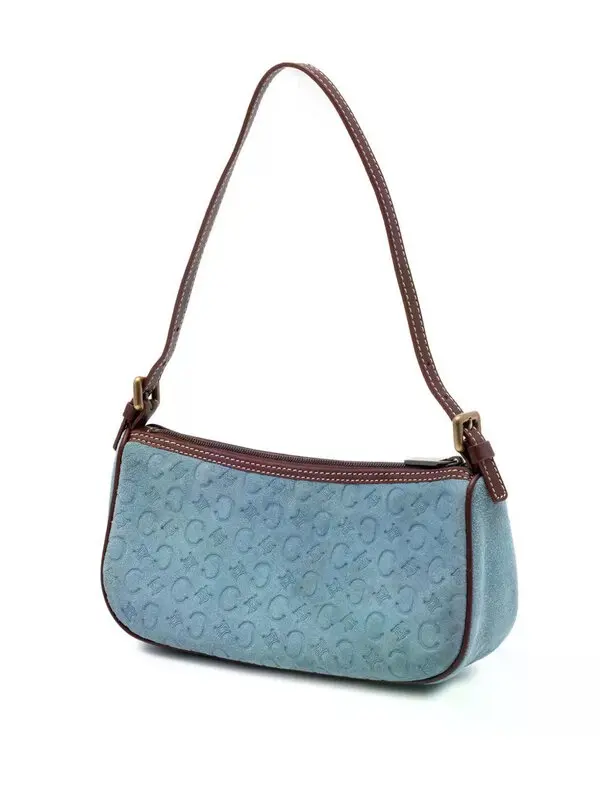 Celine 2000 C Macadam Suede Shoulder Bag