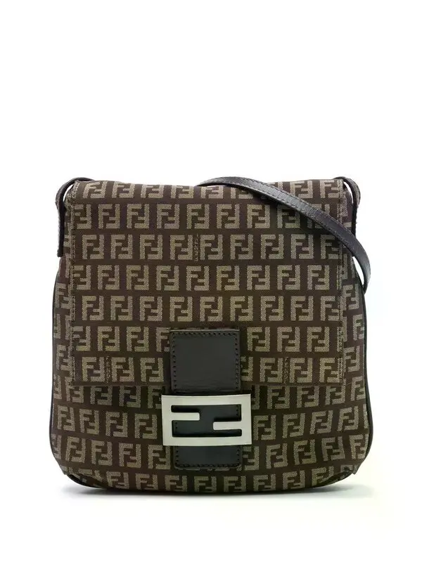 Fendi 2000-2010 Zucchino Canvas Crossbody Bag - Brown