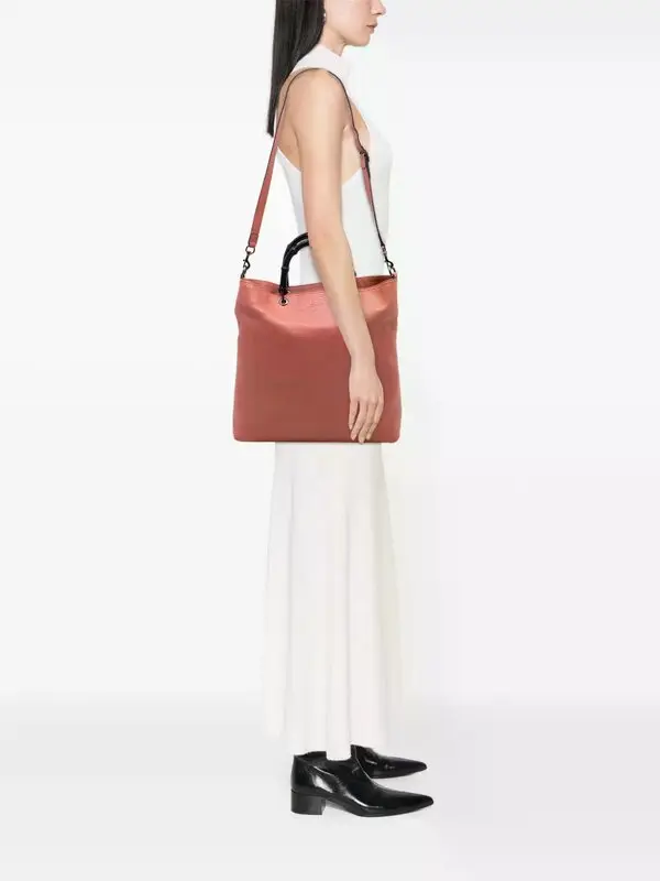 Gucci Calfskin Bamboo Shopper Tote Satchel - Pink