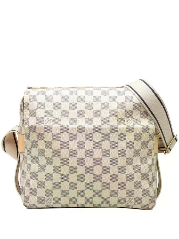 LOUIS VUITTON 2007 Damier Azur Naviglio Crossbody Bag - White