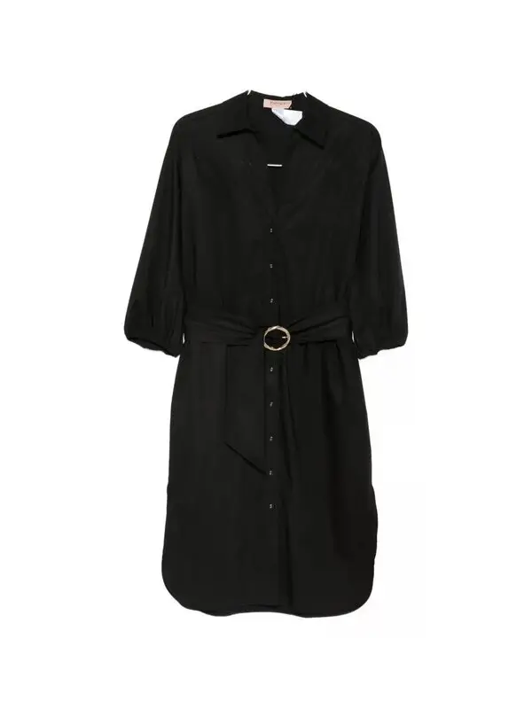 TWINSET Belted Midi Dress - Black