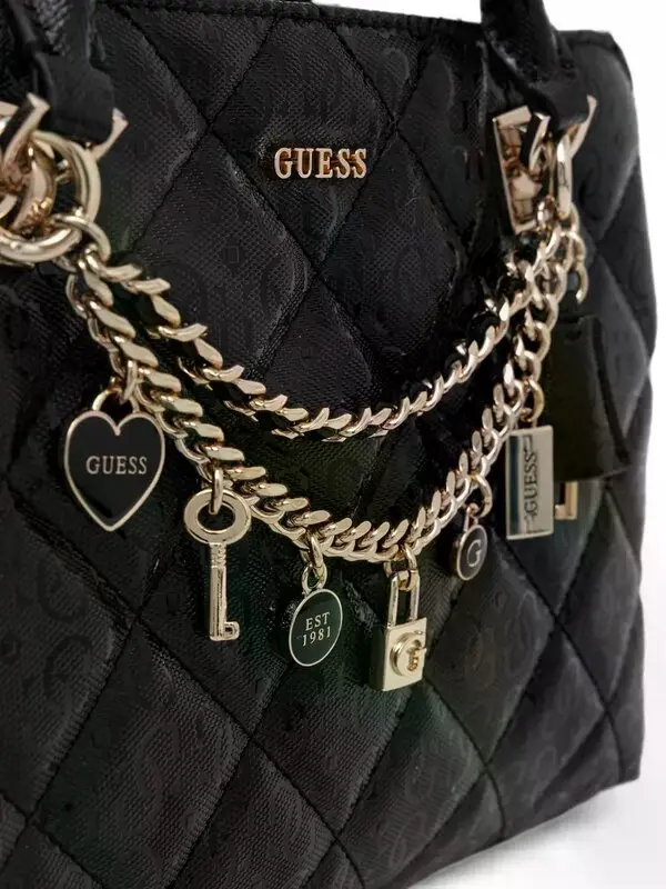 Guess Libby Quilted Charm-detail Tote Bag