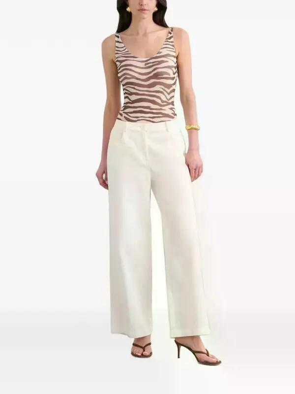 TOCCIN Wyatt Zebra-print Sleeveless Bodysuit