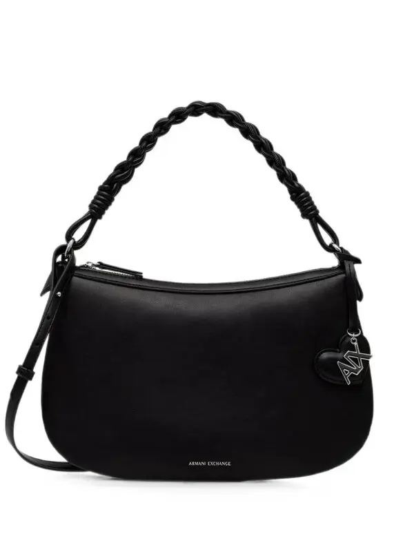 Armani Exchange Braided-handle Heart-charm Shoulder Bag