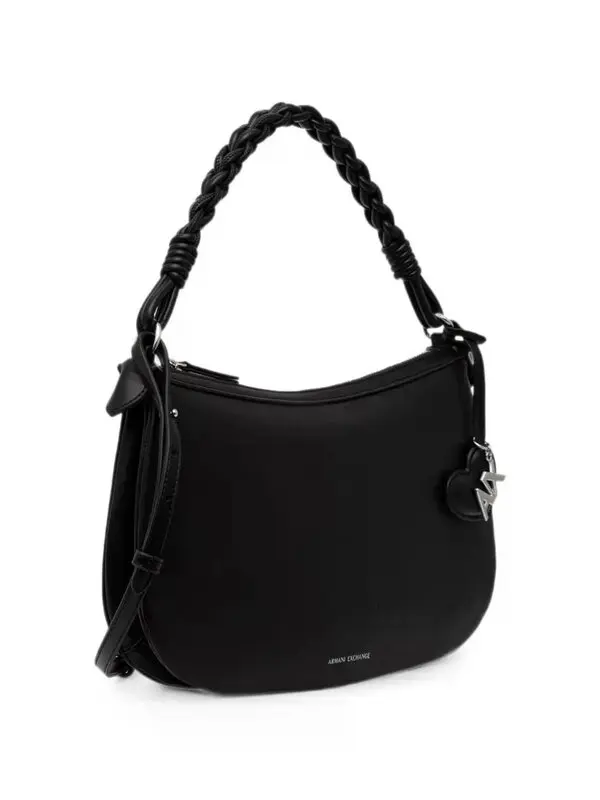Armani Exchange Braided-handle Heart-charm Shoulder Bag