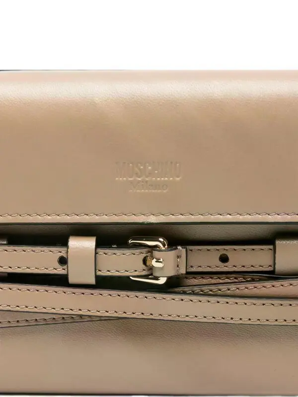 Moschino Buckled-strap Chain-link Wallet
